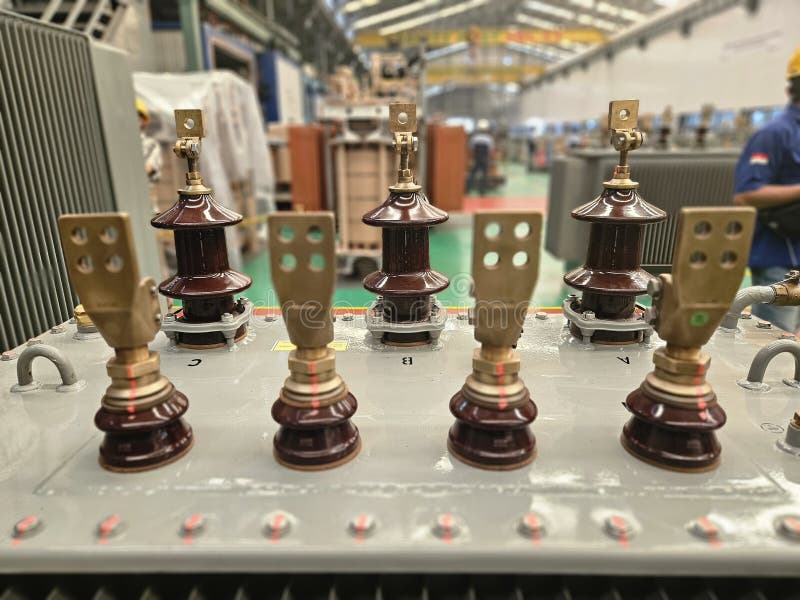 Connection Copper Bushing on the Transformer Stock Image - Image of ...