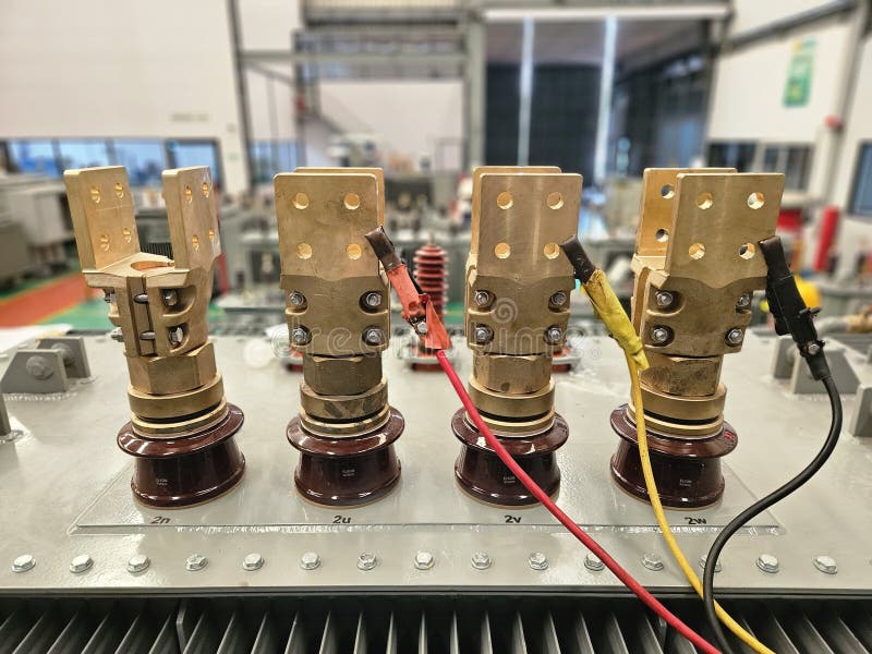 Connection Copper Bushing on the Transformer Stock Image - Image of ...