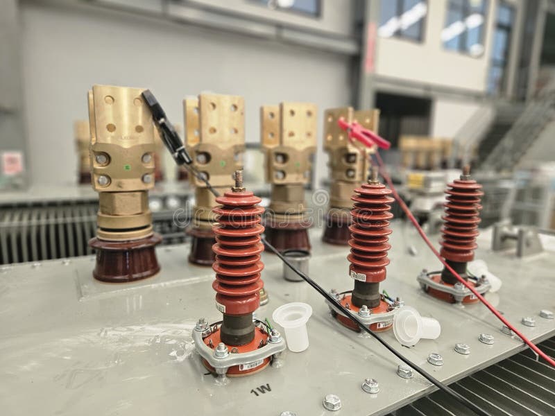 Connection Copper Bushing on the Transformer Stock Photo - Image of ...