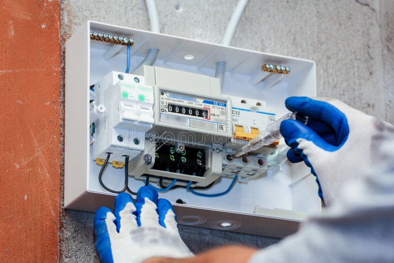 Modern electric meter stock photo. Image of supply, appliance - 35125460