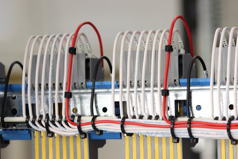 Connection of Electrical Mounting Wires in the Control Panel. Stock ... Connection of Electrical Mounting Wires in the Control Panel. Stock ...