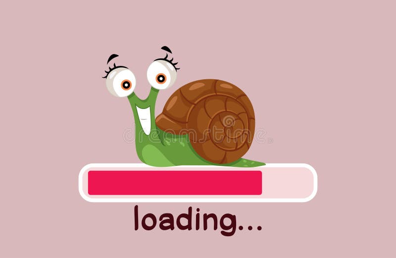 Snail on a Loading Bar Symbolizing Slow Internet Vector Design Stock ...