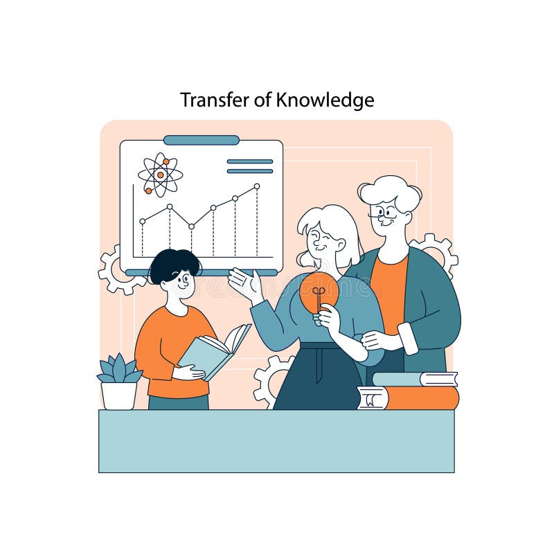 Connection between Generations. Flat Vector Stock Vector - Illustration of classroom, education ...