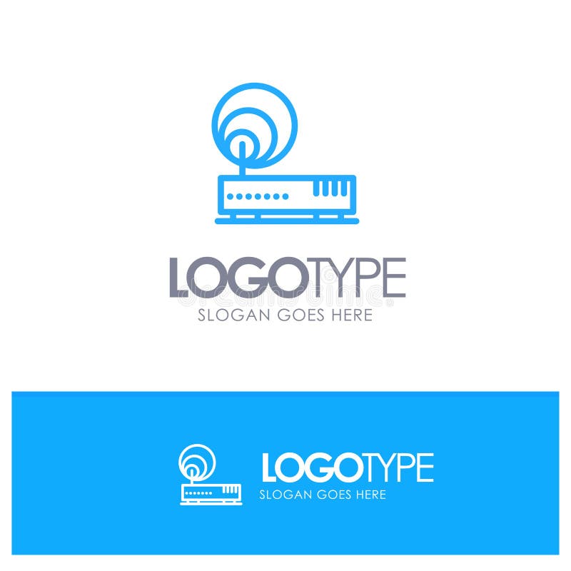 Connection, Hardware, Internet, Network Blue OutLine Logo with Place ...