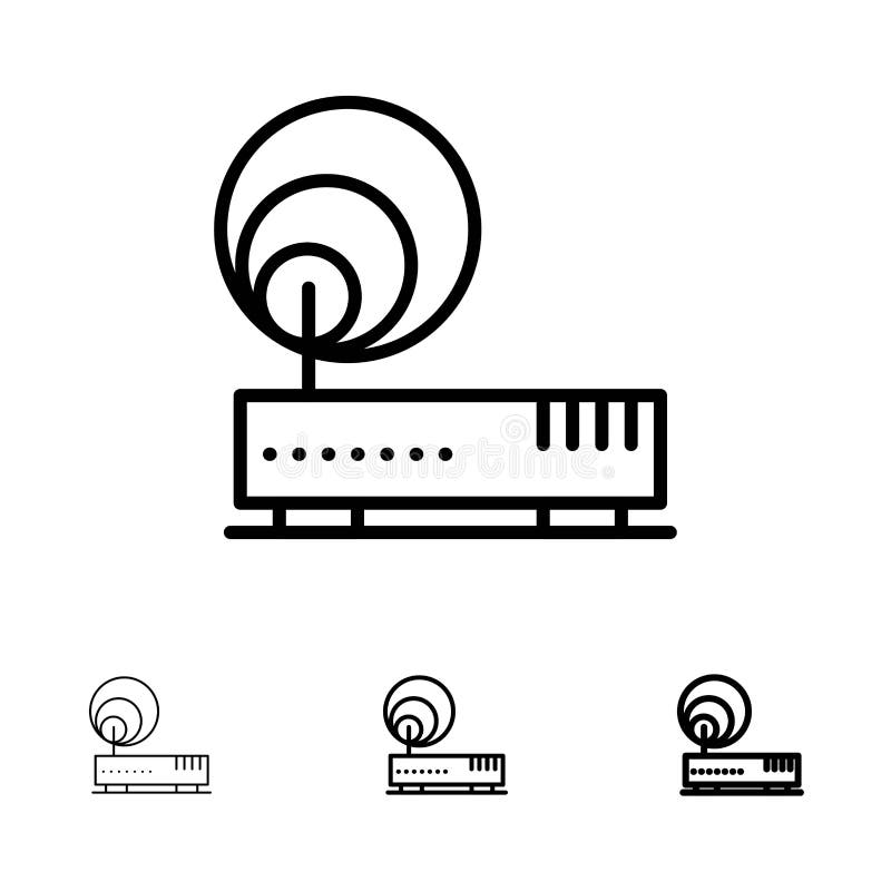 Connection, Hardware, Internet, Network Bold and Thin Black Line Icon ...