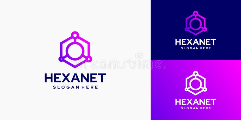 Connection Hexagon Technology Logo Design Stock Illustration ...