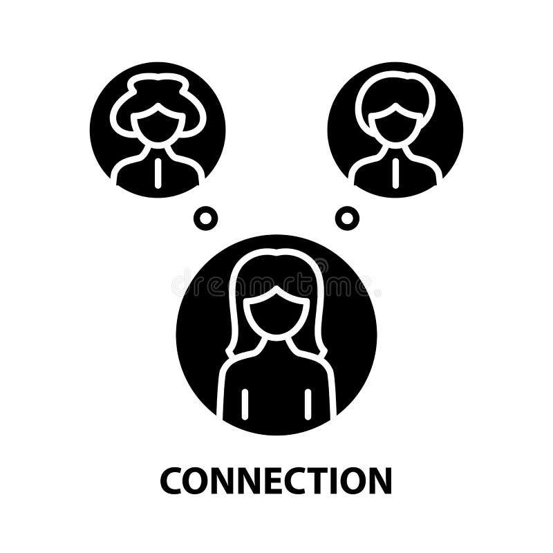 Connection Icon, Black Vector Sign with Editable Strokes, Concept ...