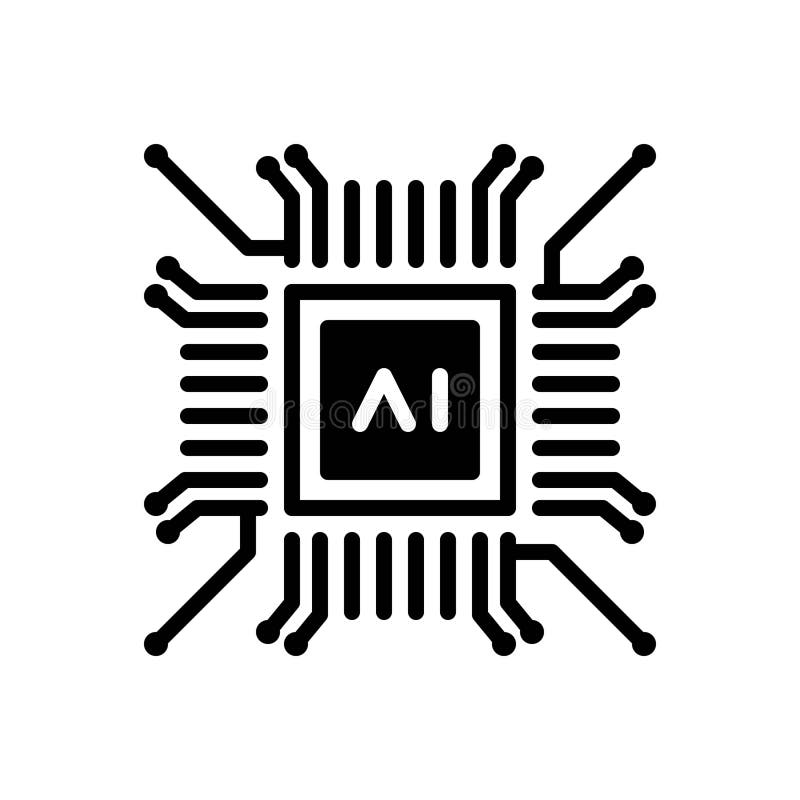 Black Solid Icon for Connection, Chip and Digital Stock Vector ...