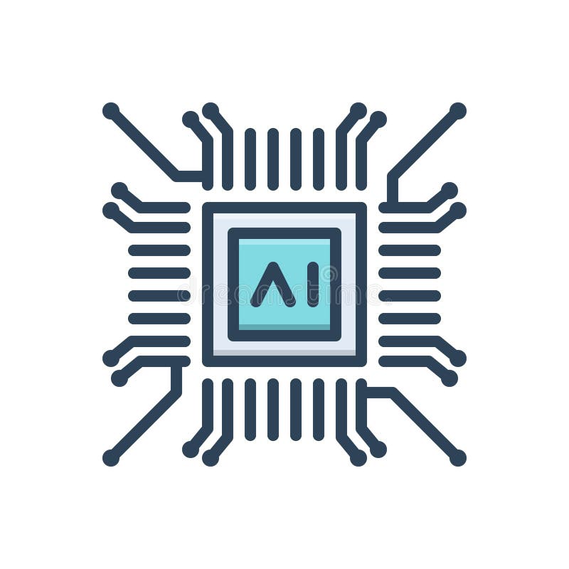 Color Illustration Icon for Connection, Chip and Card Stock ...