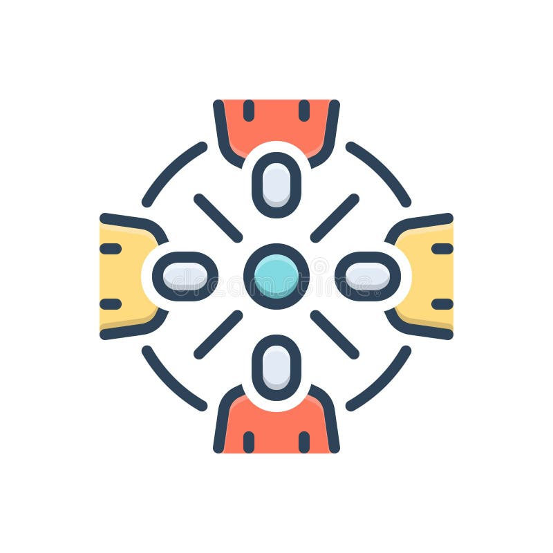 Color Illustration Icon for Connection, Unity and Team Stock ...