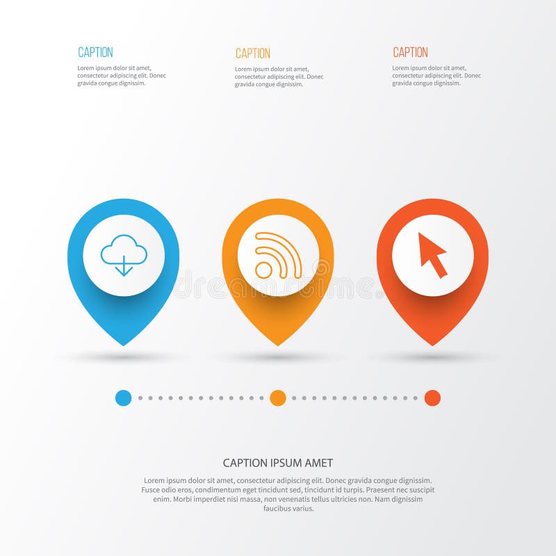Connection Icons Set. Collection of Download, Mouse Stock Vector ...