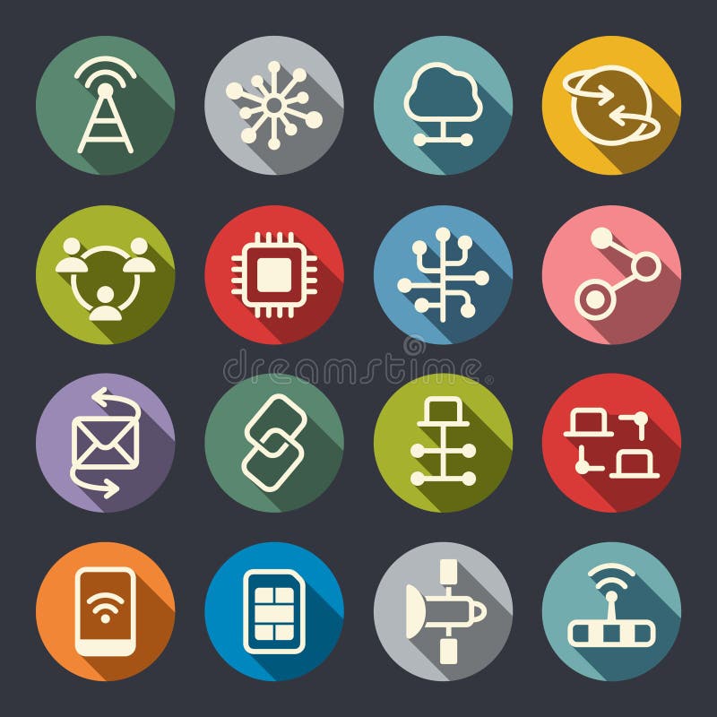 Connection icons stock vector. Illustration of interface - 97213321