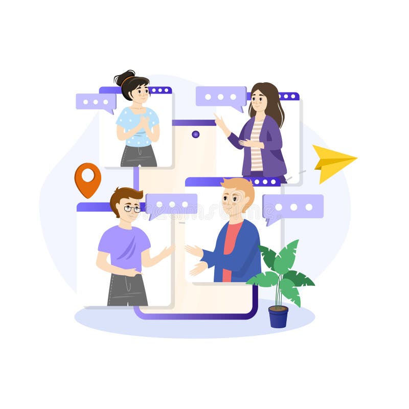 Connection Illustration. Communication, Dialog, Conversation on an ...