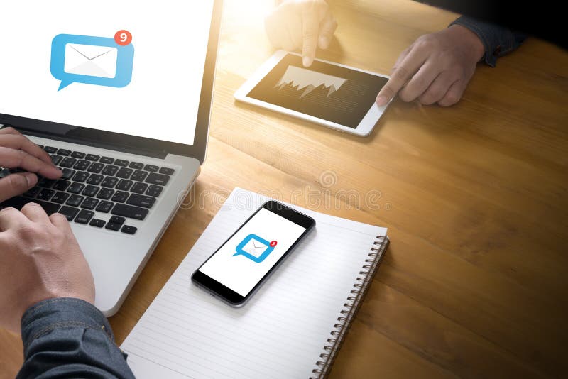 Connection Internet Networking Computer and Tablet Digital Inte Stock ...