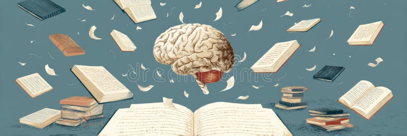 Connection between Knowledge and Learning Illustrated with Brain, Open ...