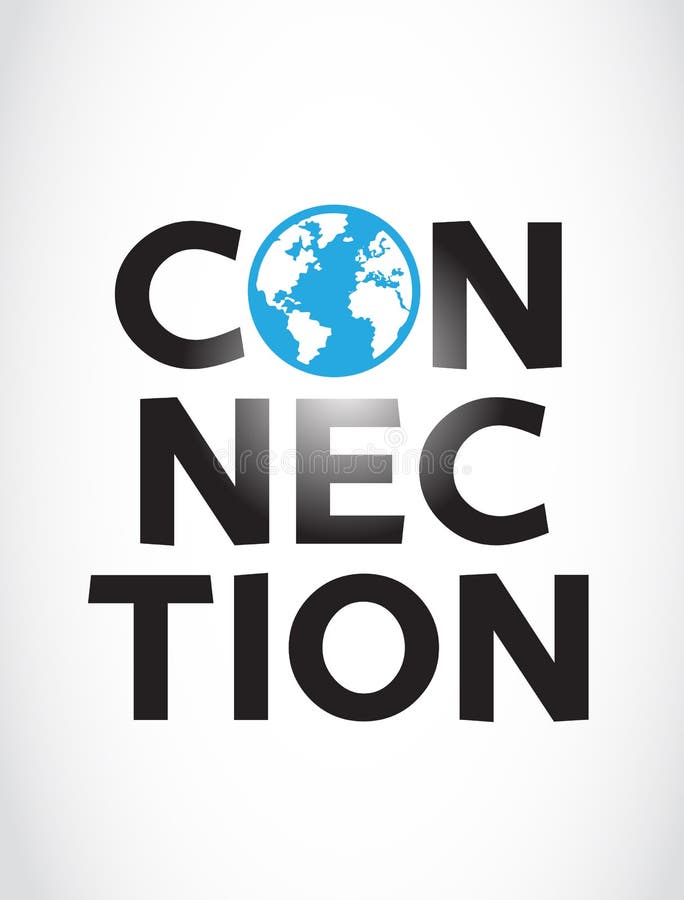 Connection Letter with World Symbol Stock Vector - Illustration of ...