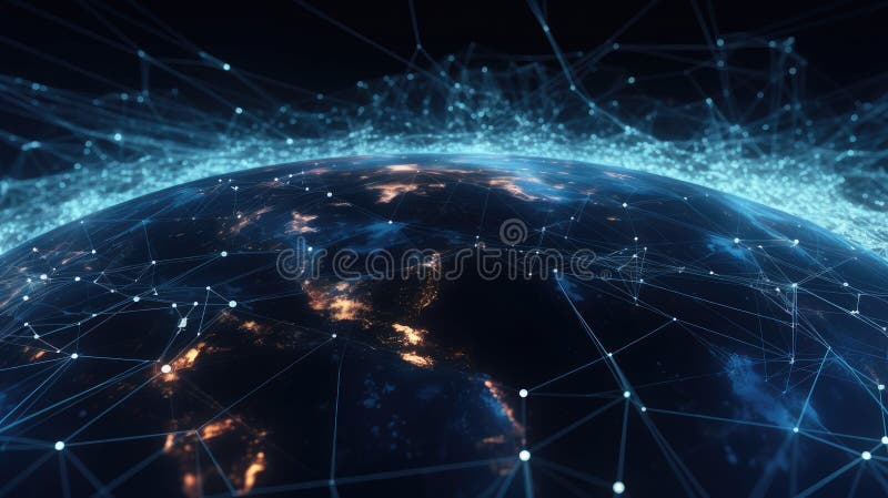 Connection Line Signal Cover the Planet , Connect and Communication ...