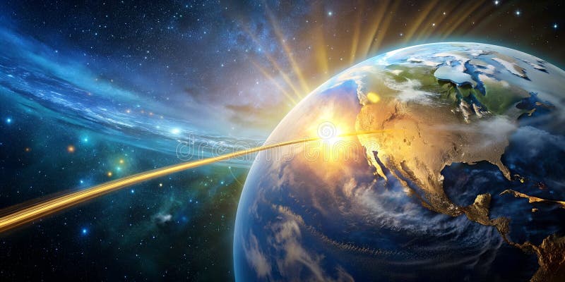 Connection Lines Around the Earth Stock Photo - Image of cellular ...