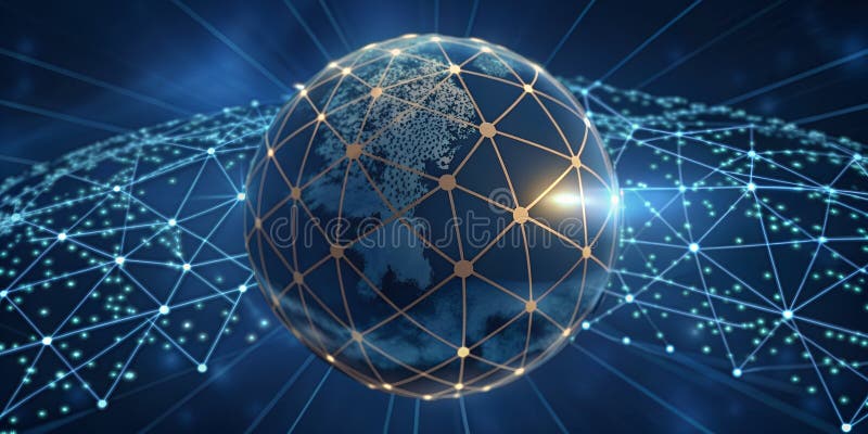 Connection Lines Around the Earth Stock Image - Image of globe, global: 314940945