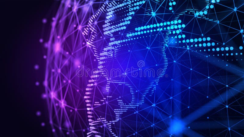 Connection Lines Around Earth Globe. Background with Light Effect ...