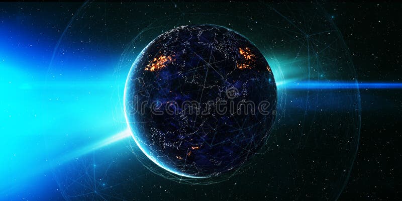 Global International Connectivity Background. 3D Illustration Stock ...