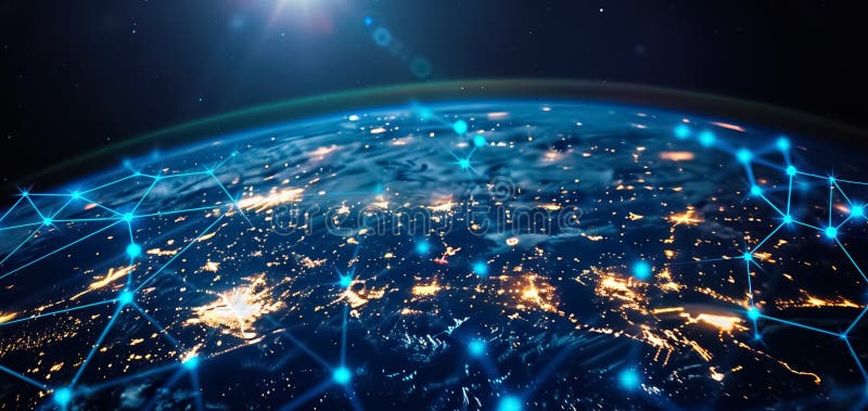 Connection Lines Around the Earth S Surface, View from Space. Future ...