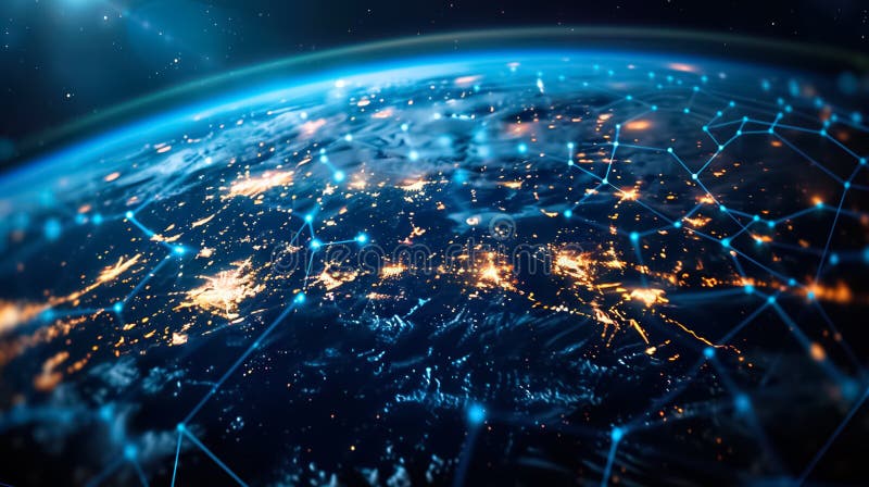 Connection Lines Around the Earth S Surface, View from Space. Future ...