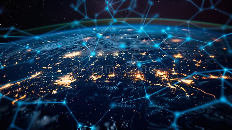 Connection Lines Around the Earth S Surface, View from Space. Future ...