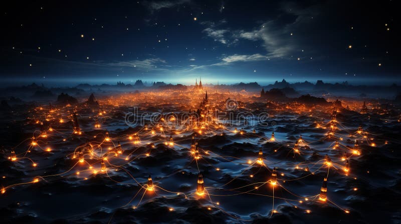 Connection Lines Around the Earth S Surface, View from Space ...