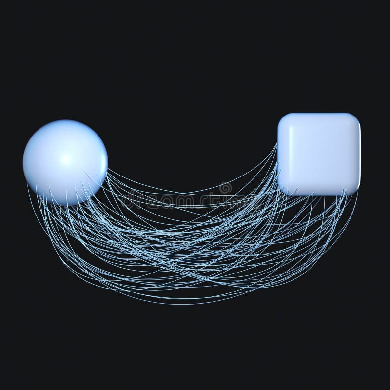 Connection Lines with Creative Geometries, 3d Rendering Stock ...
