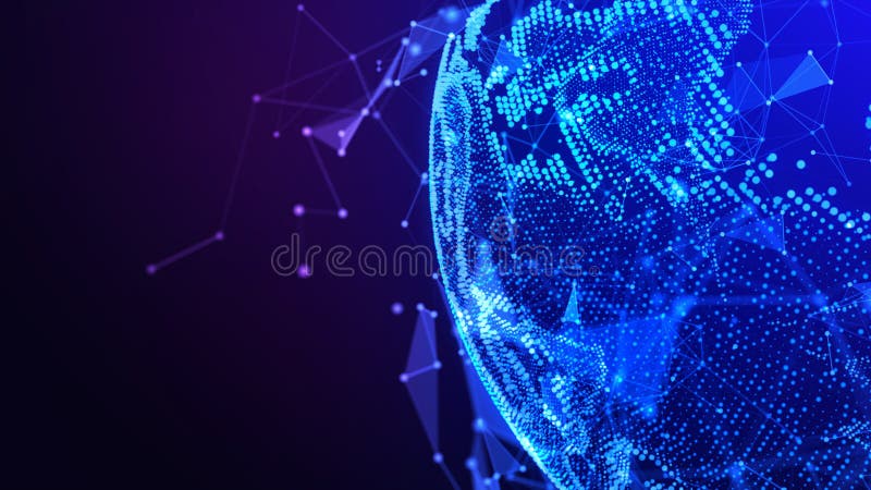 Connection Lines Globe. Background with Light Effect. Global ...