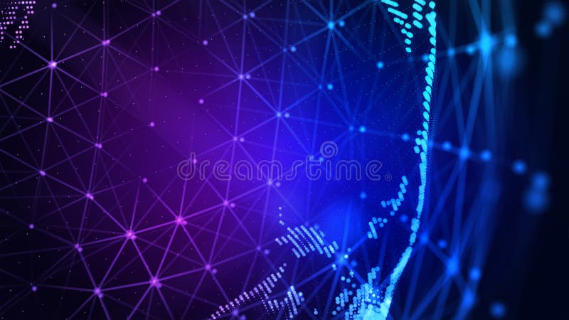 Connection Lines Globe. Background with Light Effect. Global ...