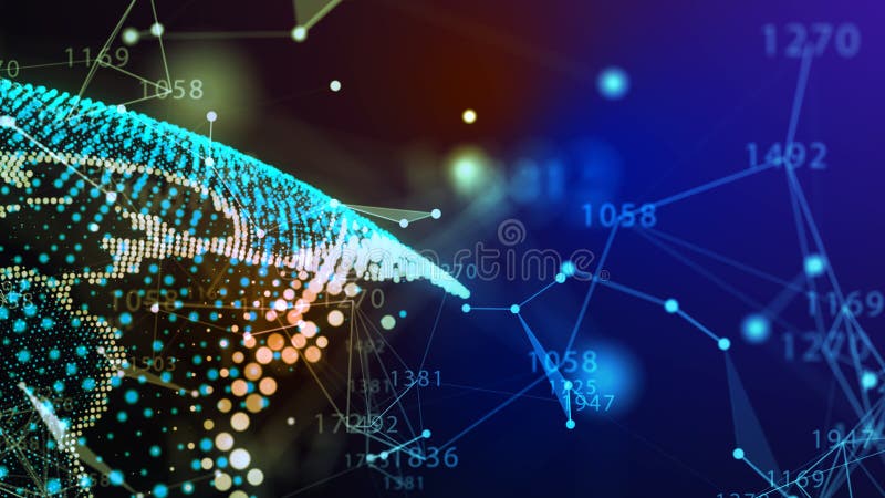 Connection Lines Globe. Background with Light Effect. Global ...