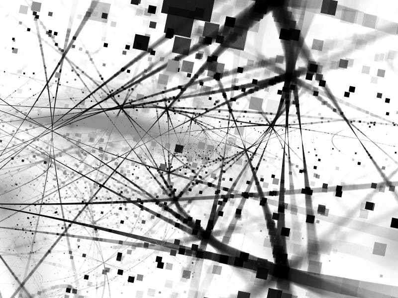 Connection Lines with Particles Black and White Negative Overlay Stock ...