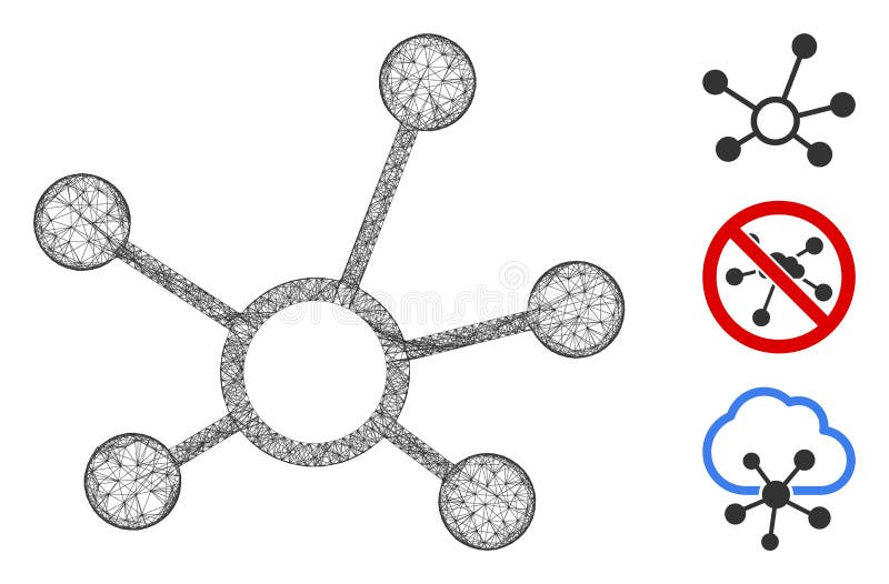 Connection Links Polygonal Web Vector Mesh Illustration Stock Vector ...