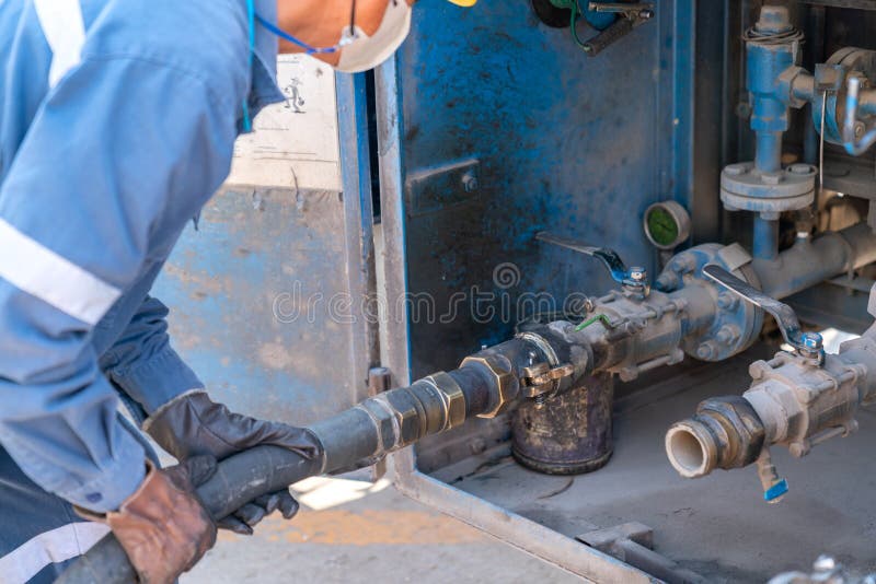 Connection Liquid Pipe from Mobile Tank Stock Image - Image of fuel ...