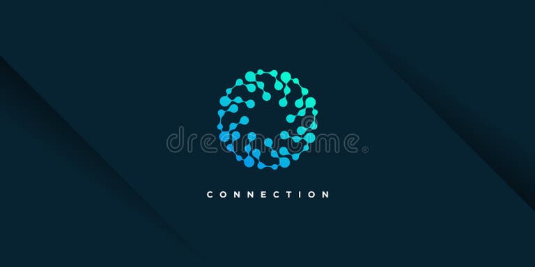 Connection Logo Design Vector with Creative Unique Dot Concept Stock Vector - Illustration of ...