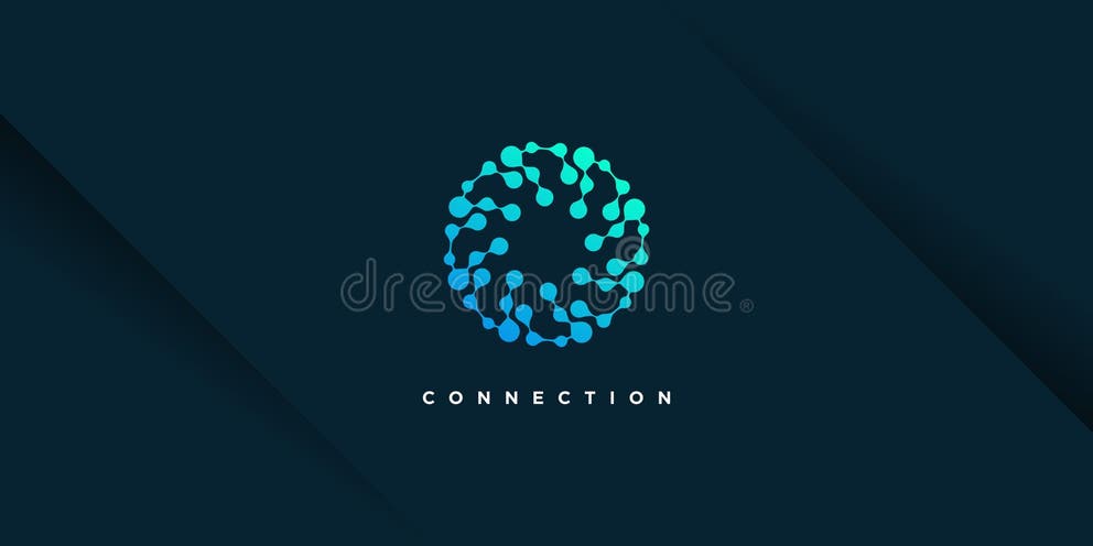 Connection Logo Design Vector with Creative Unique Dot Concept Stock Vector - Illustration of ...