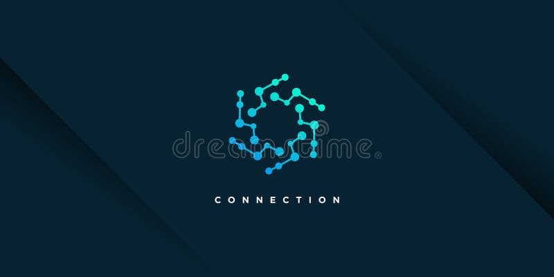 Connection Logo Design Vector with Creative Unique Dot Concept Stock Vector - Illustration of ...