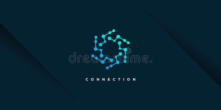 Connection Logo Design Vector with Creative Unique Dot Concept Stock Vector - Illustration of ...