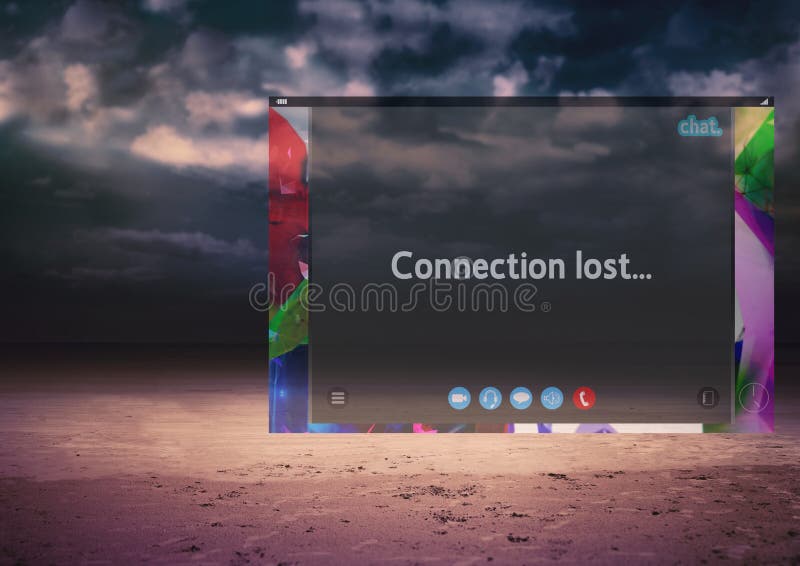 Connection Lost on Social Video Chat App Interface Stock Illustration ...
