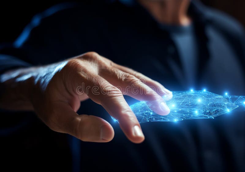 Display Man Concept Digital Hand Media Tech Business Innovation ...