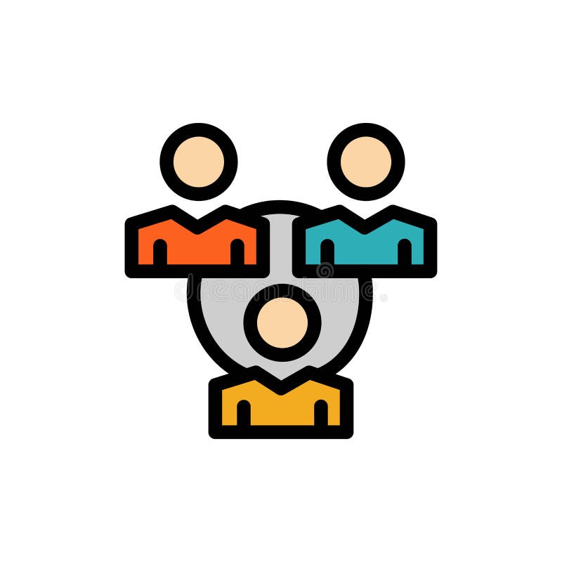 Connection, Meeting, Office, Communication Flat Color Icon. Vector Icon ...