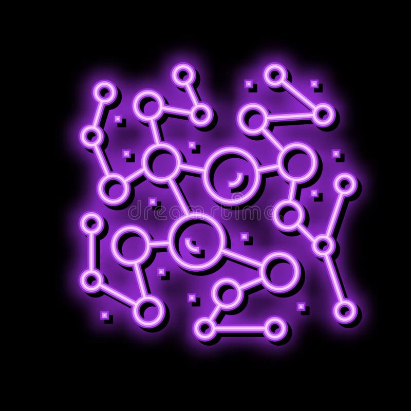 Connection Molecular Structure Neon Glow Icon Illustration Stock Vector ...