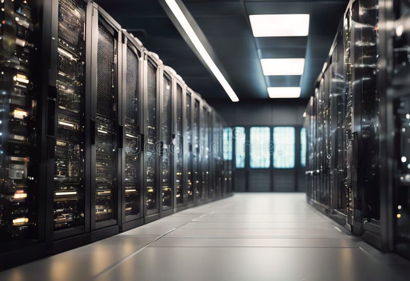 Connection Network in Dark Servers Data Center Room Storage Systems 3D ...