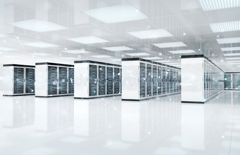 Connection Network in Servers Data Center Room Storage Systems 3D ...