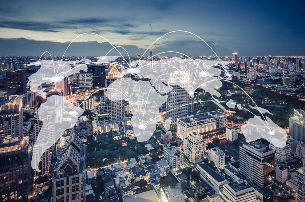 Connection and Network System Stock Illustration - Illustration of ...