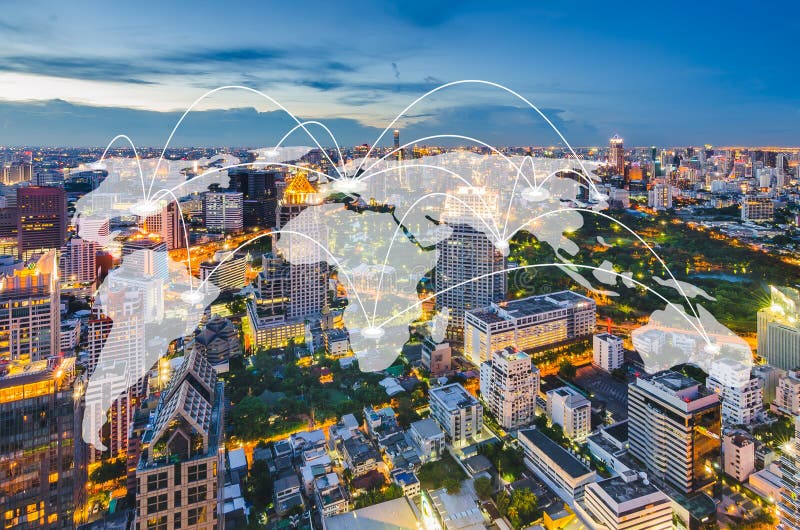 Connection and Network System Stock Illustration - Illustration of data ...