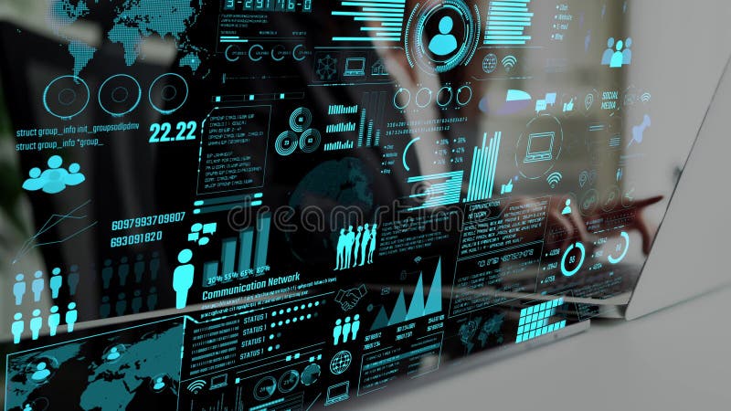 Global Connection Network and Digital Data Integration Thunk Stock ...