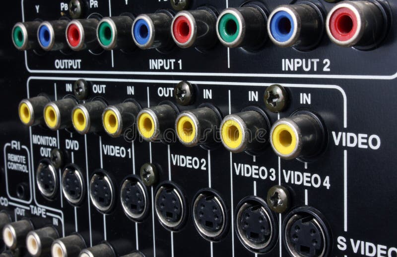 Connection panel stock image. Image of jack, yellow, back - 11035949